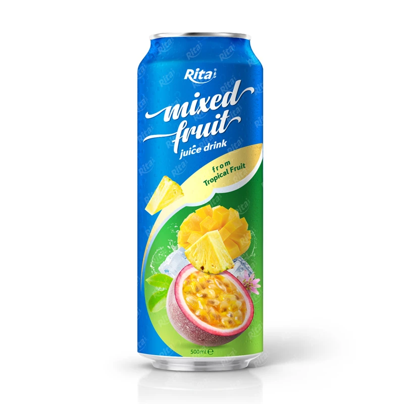 Fruit Juice: Mixed Fruit Juice 500ml Can Rita Brand