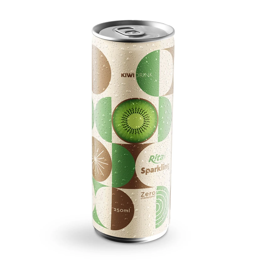 Carbonated Drink: Sparkling Kiwi Flavor Water 250ml Alu Can Rita Brand