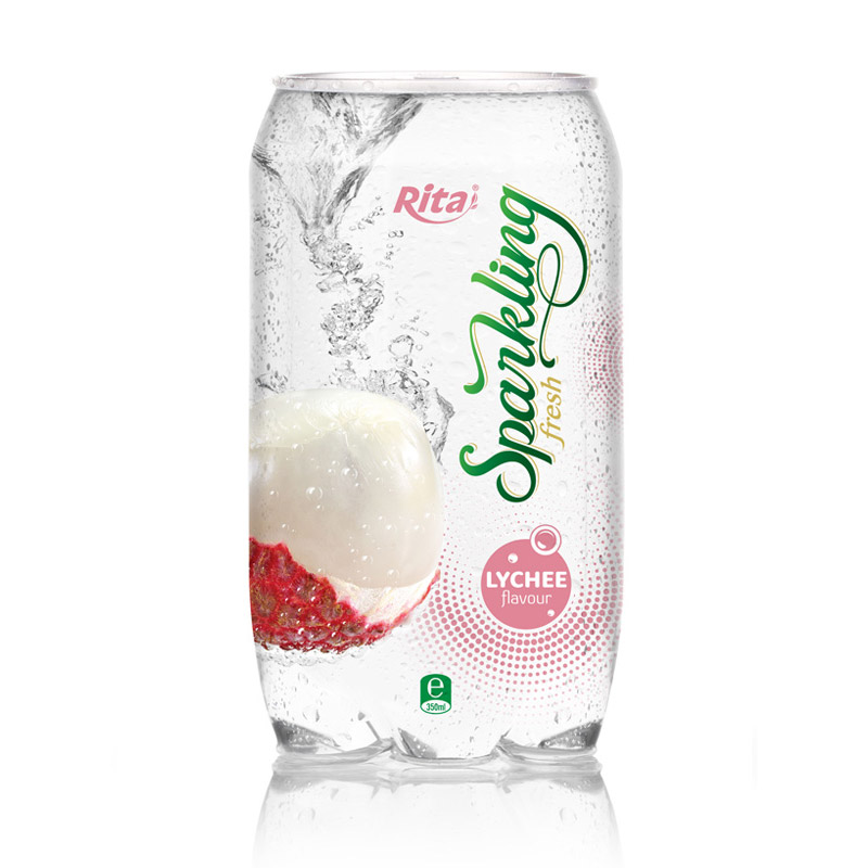 Carbonated Drink: OEM Beverage Lychee Flavor Sparkling Water 350ml Can Rita Brand
