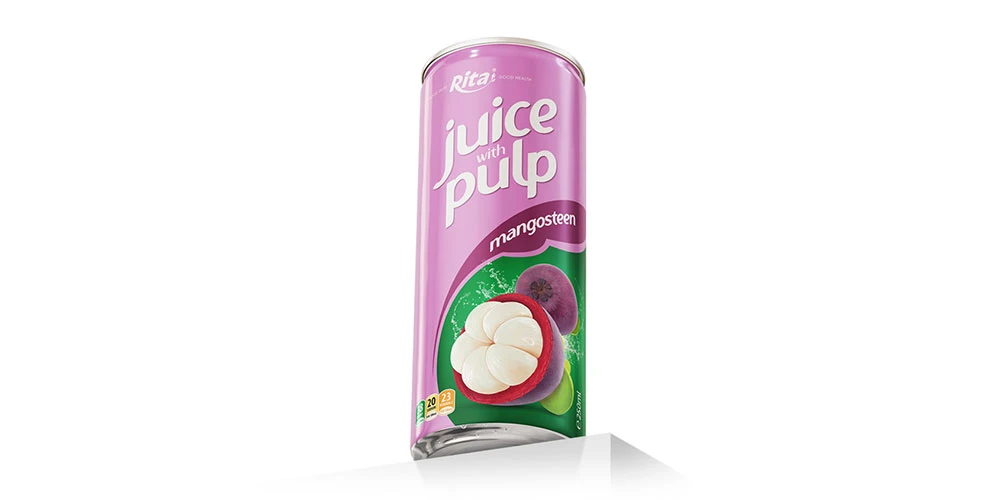 Fruit Juice: Mangosteen Juice Drink With Pulp 250ml Slim Can