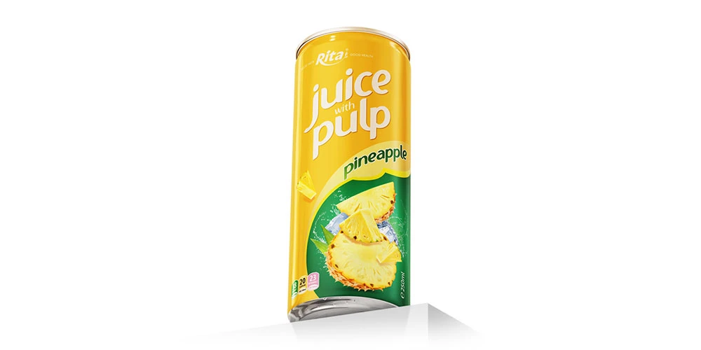 Fruit Juice: Pineapple Juice Drink With Pulp 250ml Slim Can